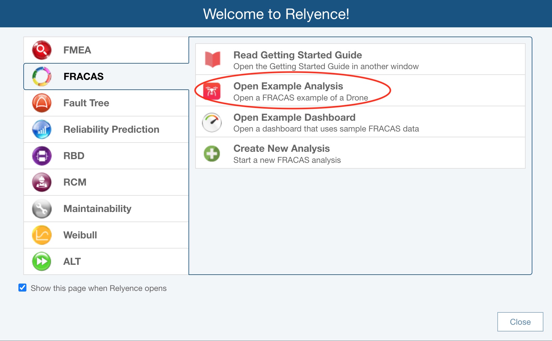 Getting Started with Relyence FRACAS